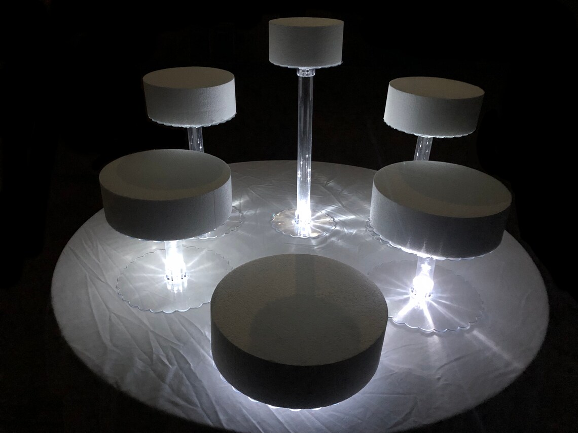 6 Tier Wedding Cake Stand With White LED Lights - Etsy