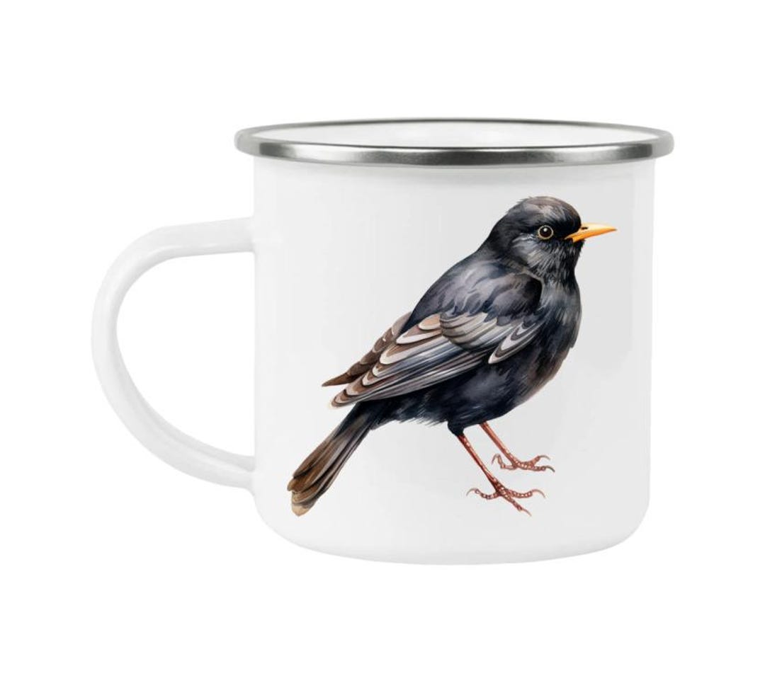 Bird Watching Mug Blackbird Song Bird Camping Mug One Size 12oz Camping ...