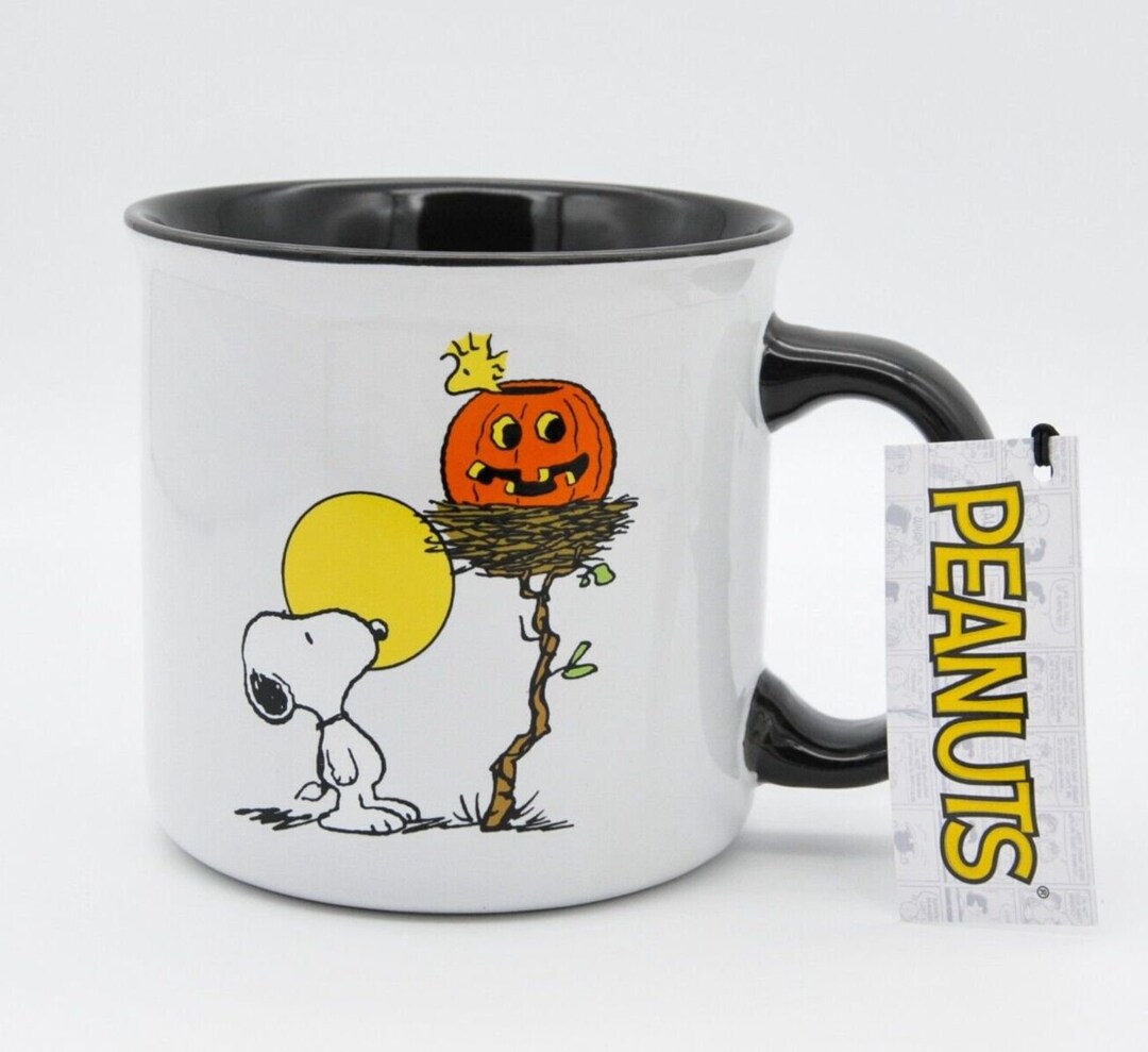 Peanuts Halloween Mug, Snoopy & Woodstock With Pumpkin, 20oz Coffee Mug ...