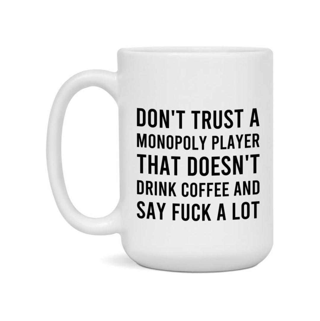 Board Game Gift Funny Monopoly Player Mug 15oz White Ceramic Coffee Cup ...