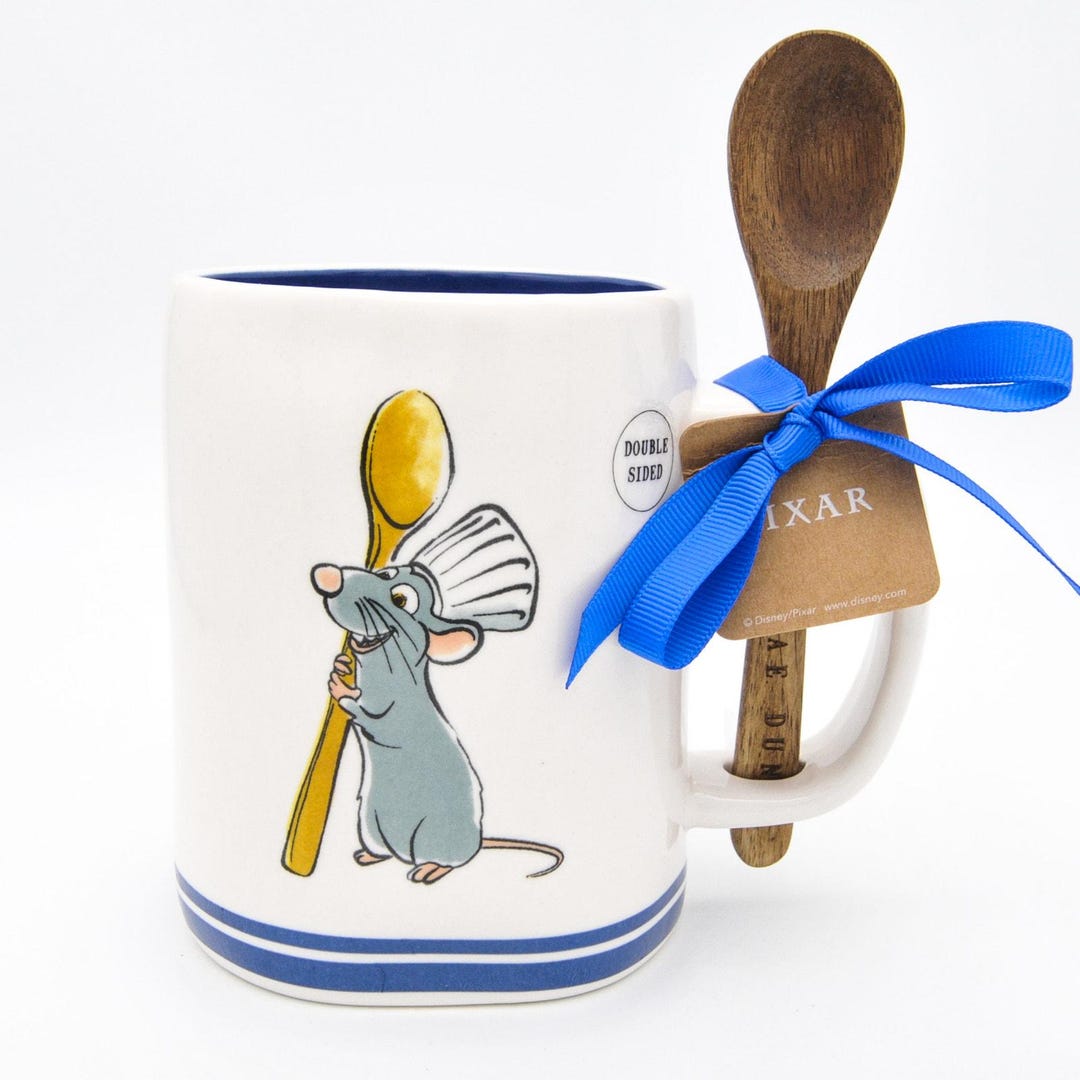 Rae Dunn Remy Mug, Ratatouille Mug With Wooden Spoon, 16oz Ceramic ...