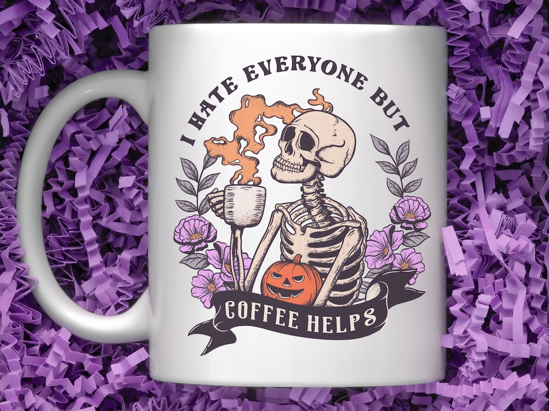 Halloween Mug, Skeleton Mug, Halloween Gifts, Skeleton Coffee Cup ...