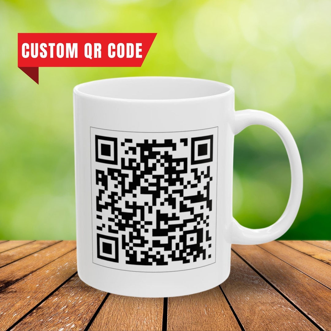Custom QR Code Mug, Personalized Website QR Code Coffee Cup, Business ...