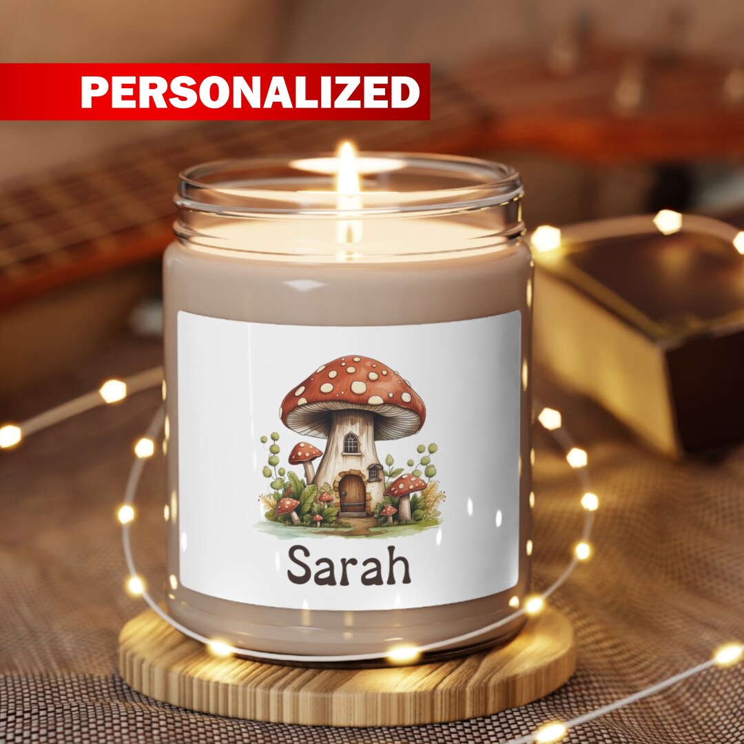 Mushroom Candle Gift for Fungi Lovers, Personalized Mushroom Candle ...