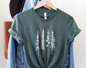 Pine Trees T Shirt | Etsy