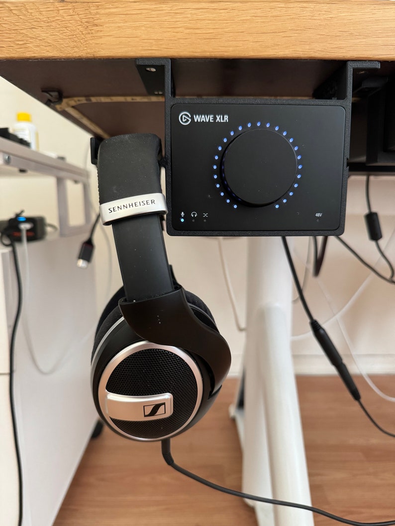 Flush Underdesk Mount Bracket for Elgato Wave XLR + Removeable ...