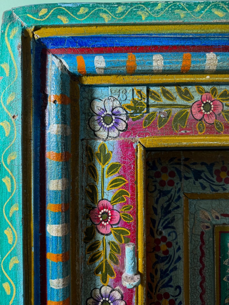 Unique Hand-painted Vintage Wooden Door With Intricate Floral Design ...