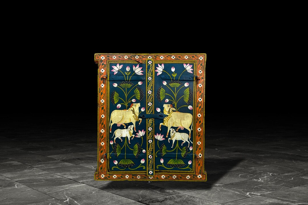 Hand-painted Vintage Floral Window Panel: Rustic Indian Wall Decor - Etsy