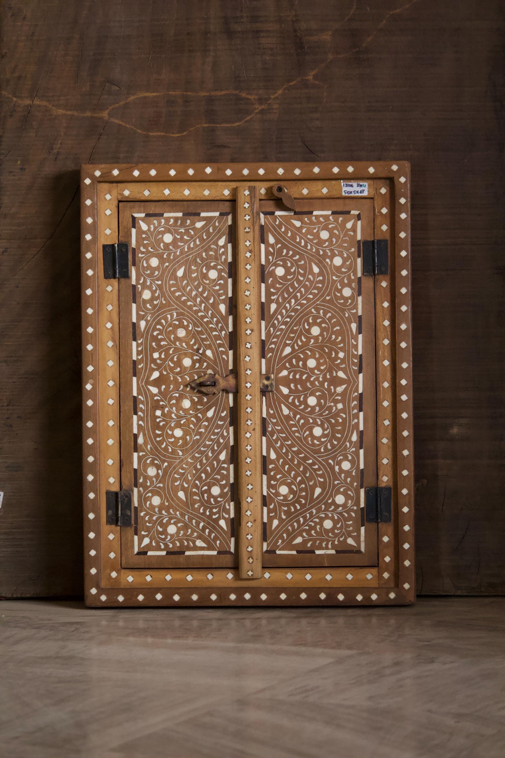 Bone Inlay Window Frame: Floral Boho Wall Decor - Indian Jharokha - Etsy