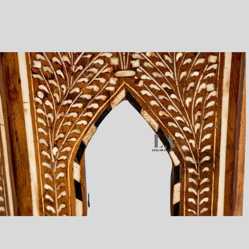 Luxury Wood Bone Inlay Bedside Table Night Stand Table Wood Bone Inlaid ...