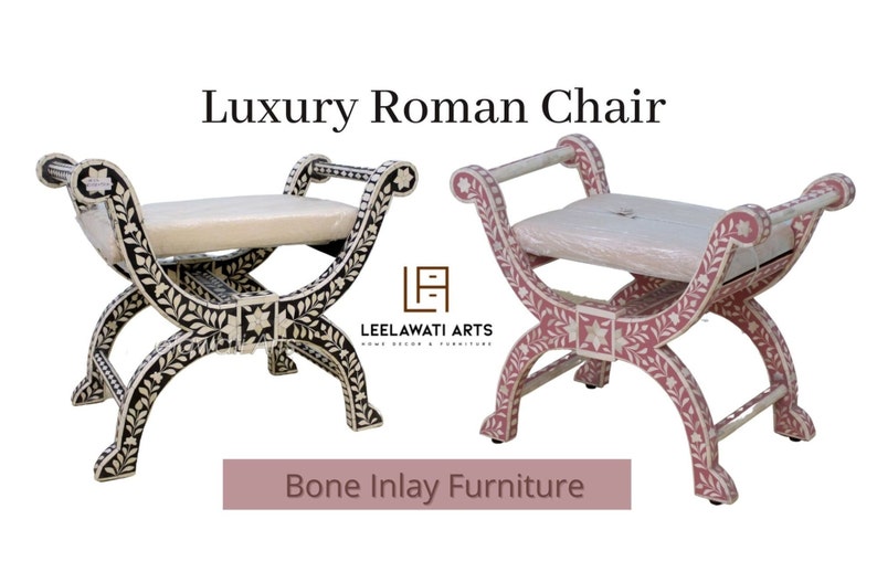 Luxury Bone Inlay Roman Chair Seat Chair ready to Move - Etsy