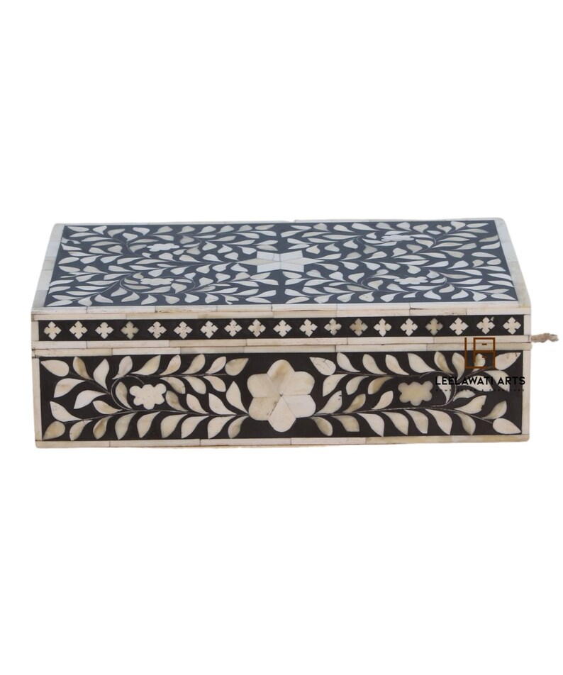 Classic Home Decorative Bone Inlay Flower Design Box / Jeweler Storage ...