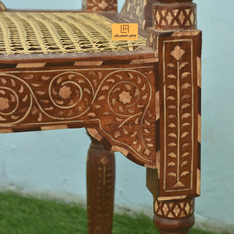 Teakwood Inlay Chair Handcrafted Living Room Decor - Etsy