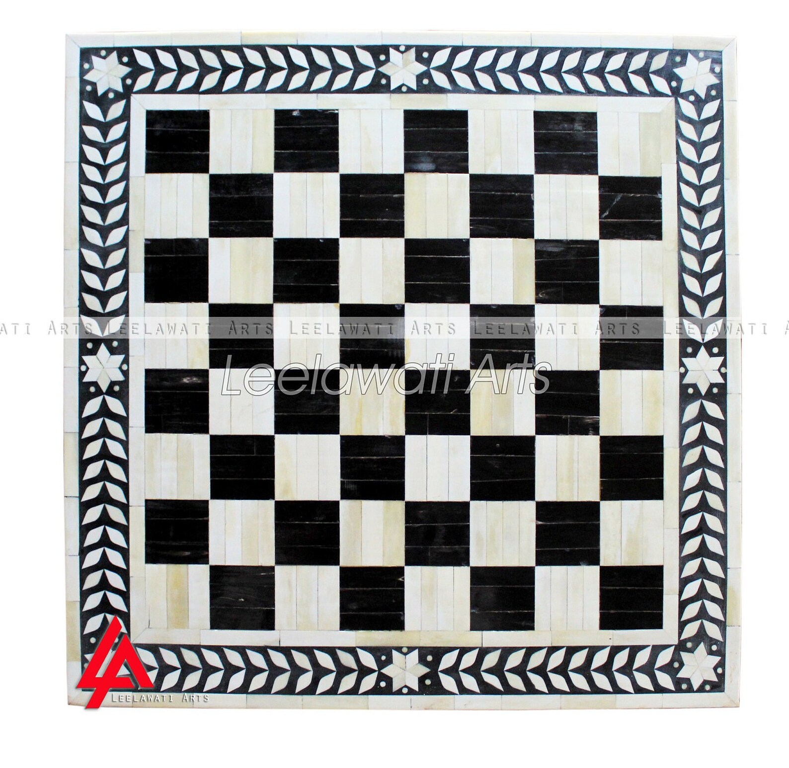 Chess Bord Bone Inlay and Horn Antique Style Chess Game Top - Etsy