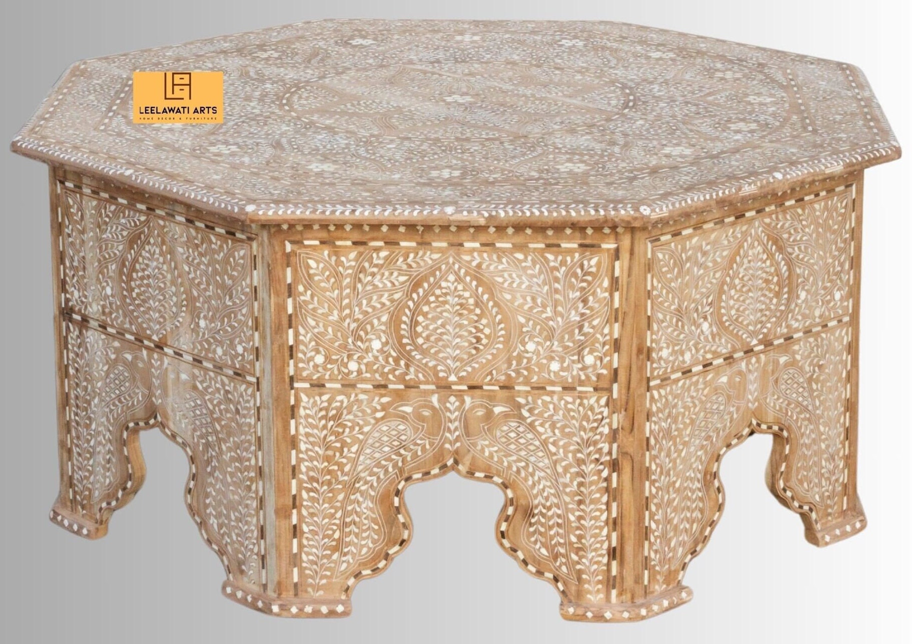 Indian Luxury Bone Inlay Coffee Table Wood Inlaid Coffee Table - Etsy