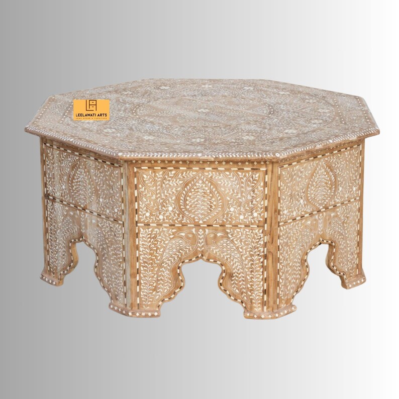 Indian Luxury Bone Inlay Coffee Table Wood Inlaid Coffee Table - Etsy