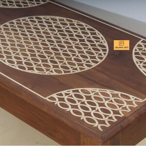 Wood Inlaid Coffee Table Bone Inlay Teak & Mango Wood - Etsy