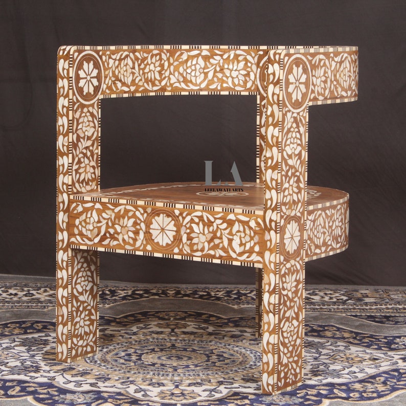 Bone Inlay Chair | Home Living Room Luxury Chair | Wood Bone Inlaid ...