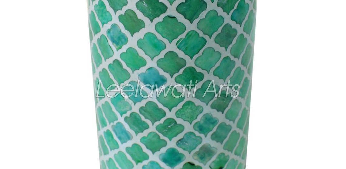 Vases Flower High Quality Bone Inlay Green Mughal Design | Etsy