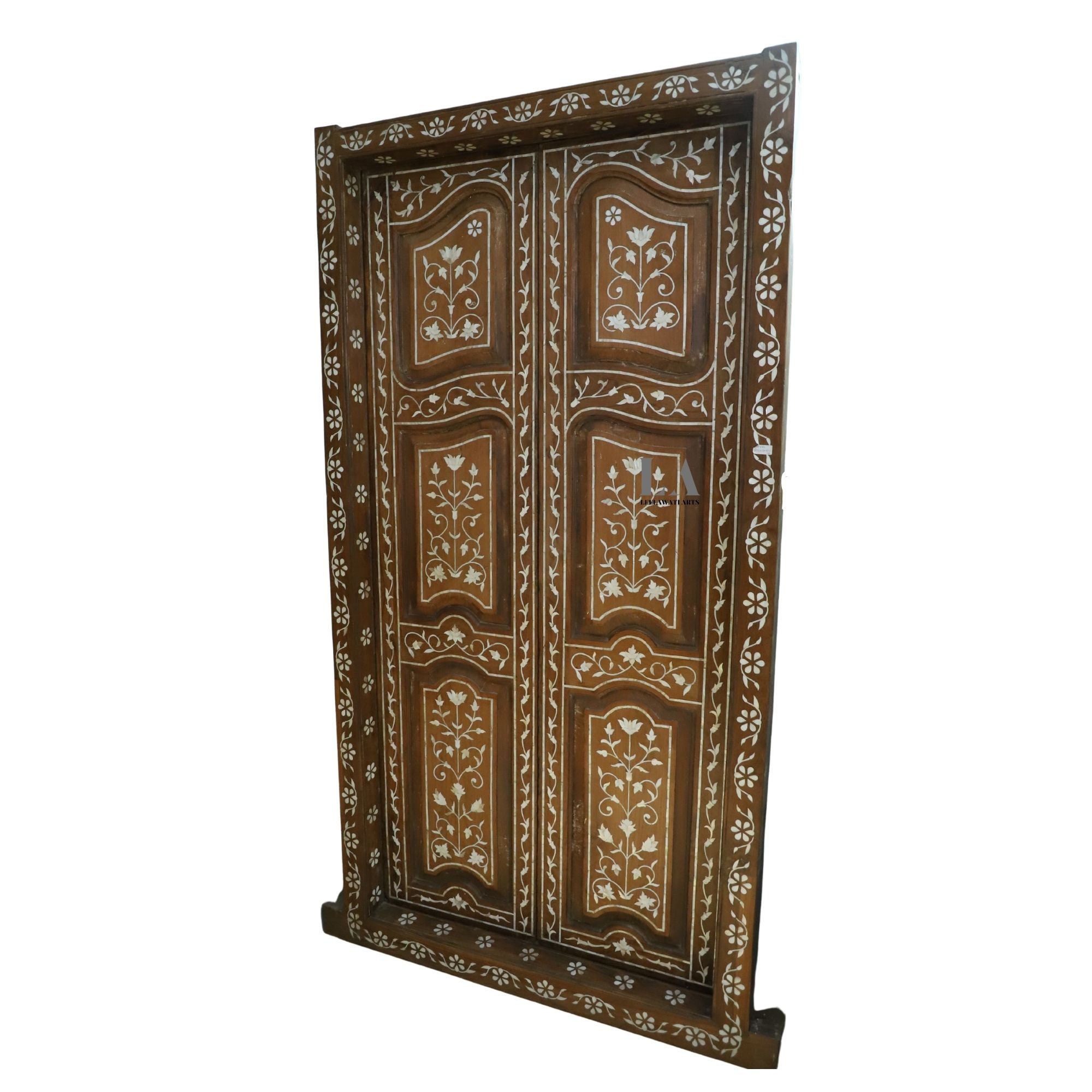 Teak Wood Door Antique Mother of Pearl Inlay - Etsy