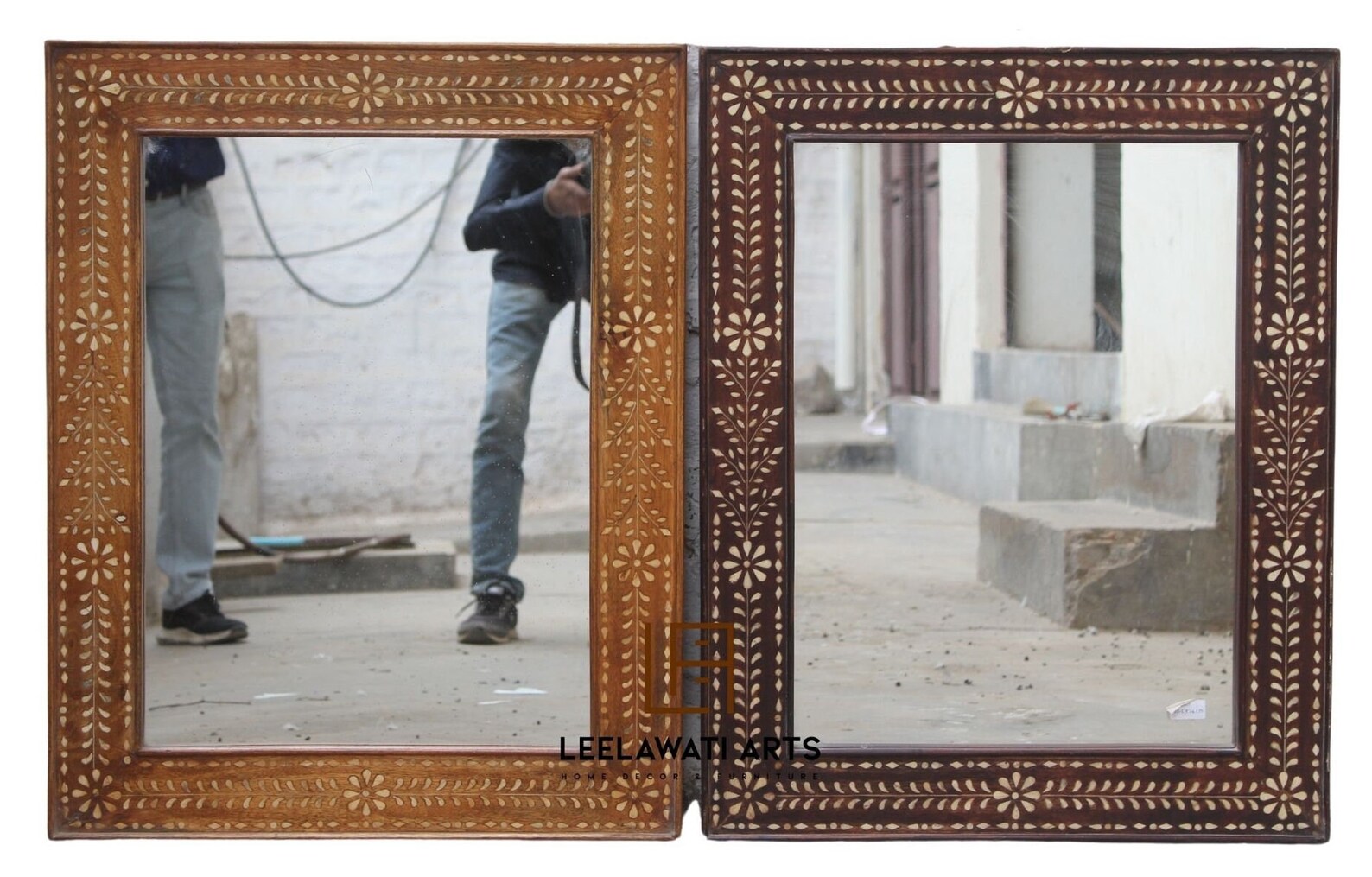 Wood Bone Inlay Mirror Frame Home Décor Wall Hanging Frame - Etsy