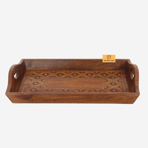 Wood Bone Inlay Tray | Home Décor Serving Tray | Kitchen Tray Dining ...