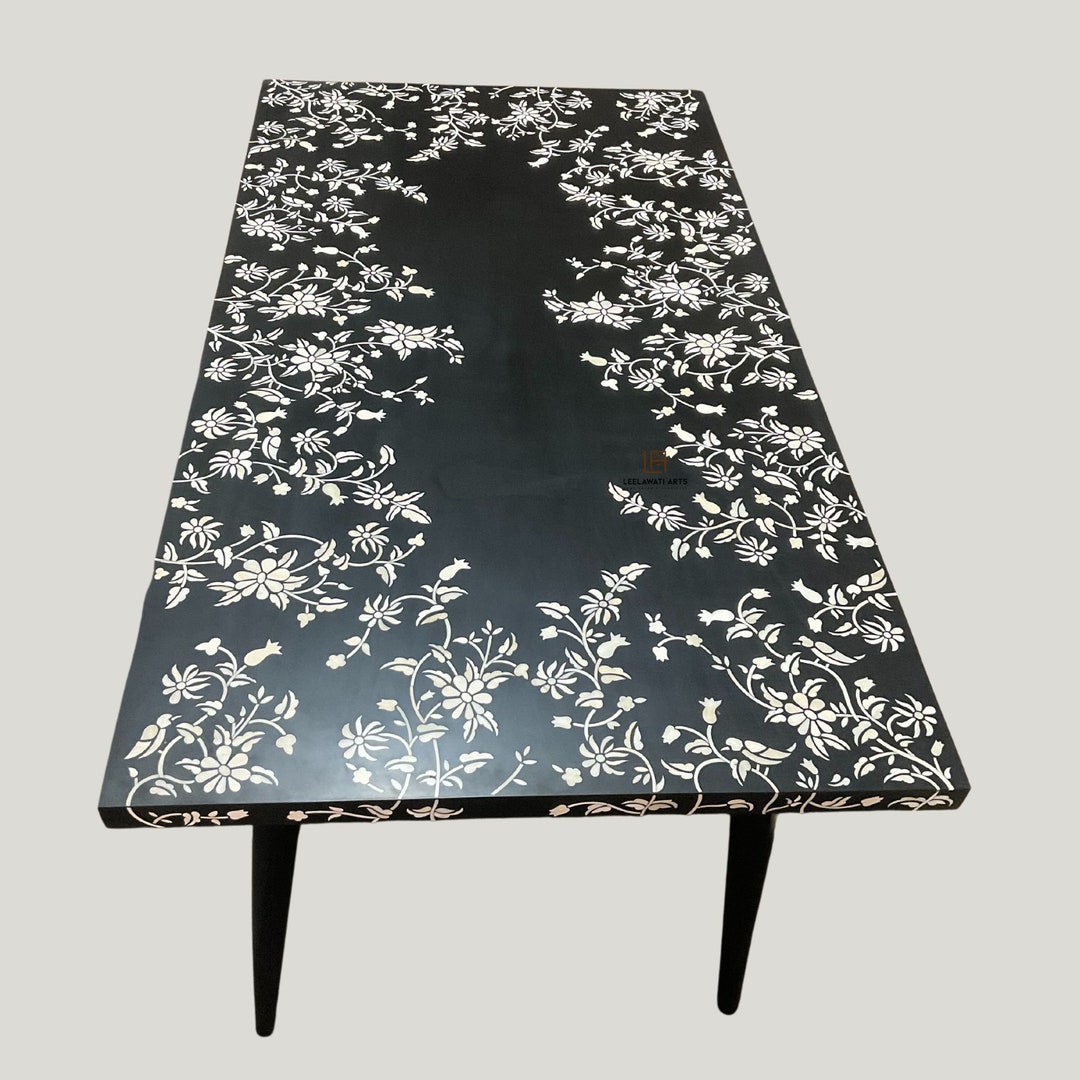 Bone Inlay Dining Table Home Décor Wood Bone Inlay Hall Table Study ...