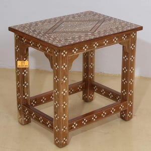 Wood Bone Inlay Side Table / Coffee Table / Inlay Coffee Table Inlaid ...
