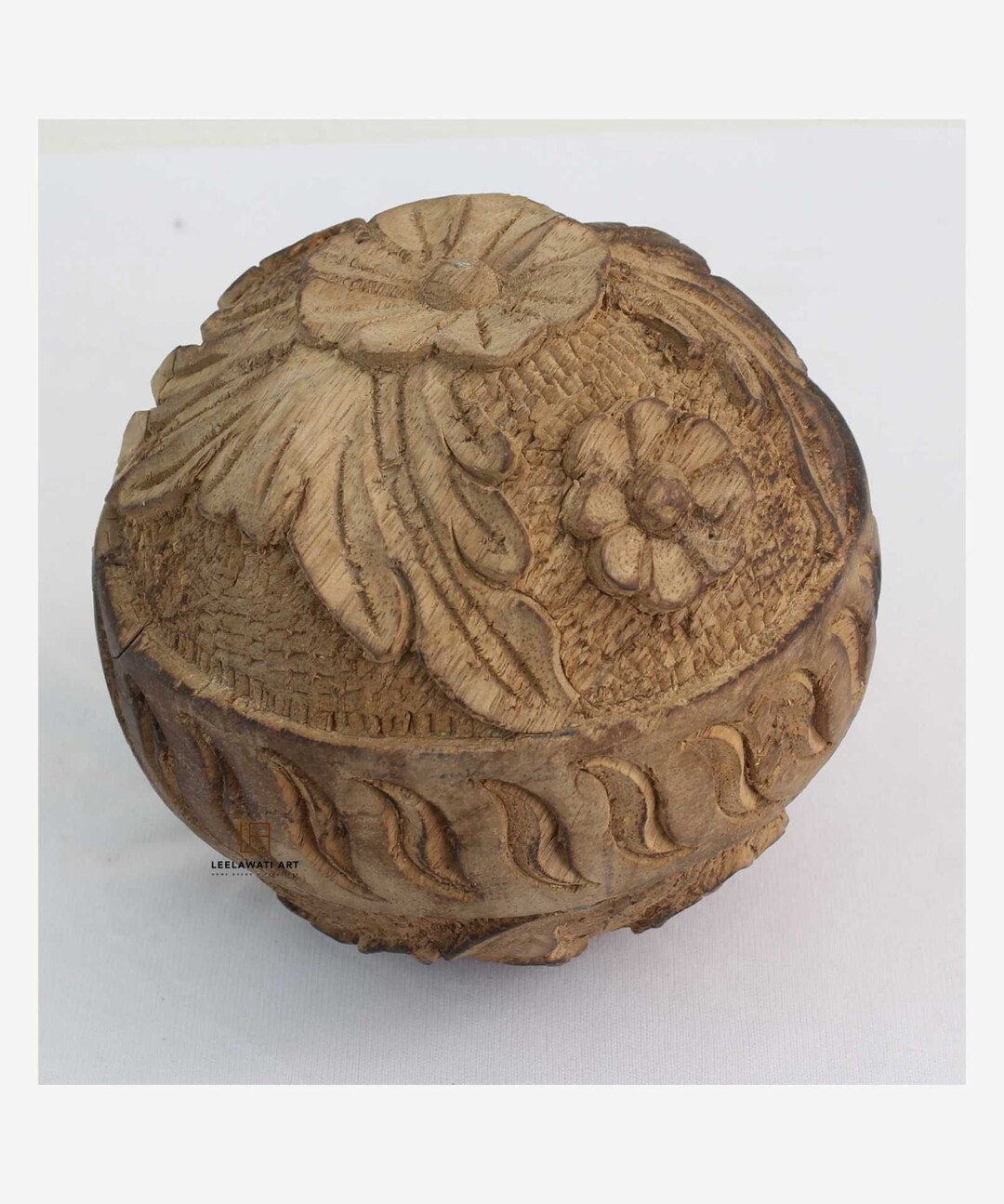 Wood Carved Ball, Home Decorative Carving Ball, Living Room Home Décor ...