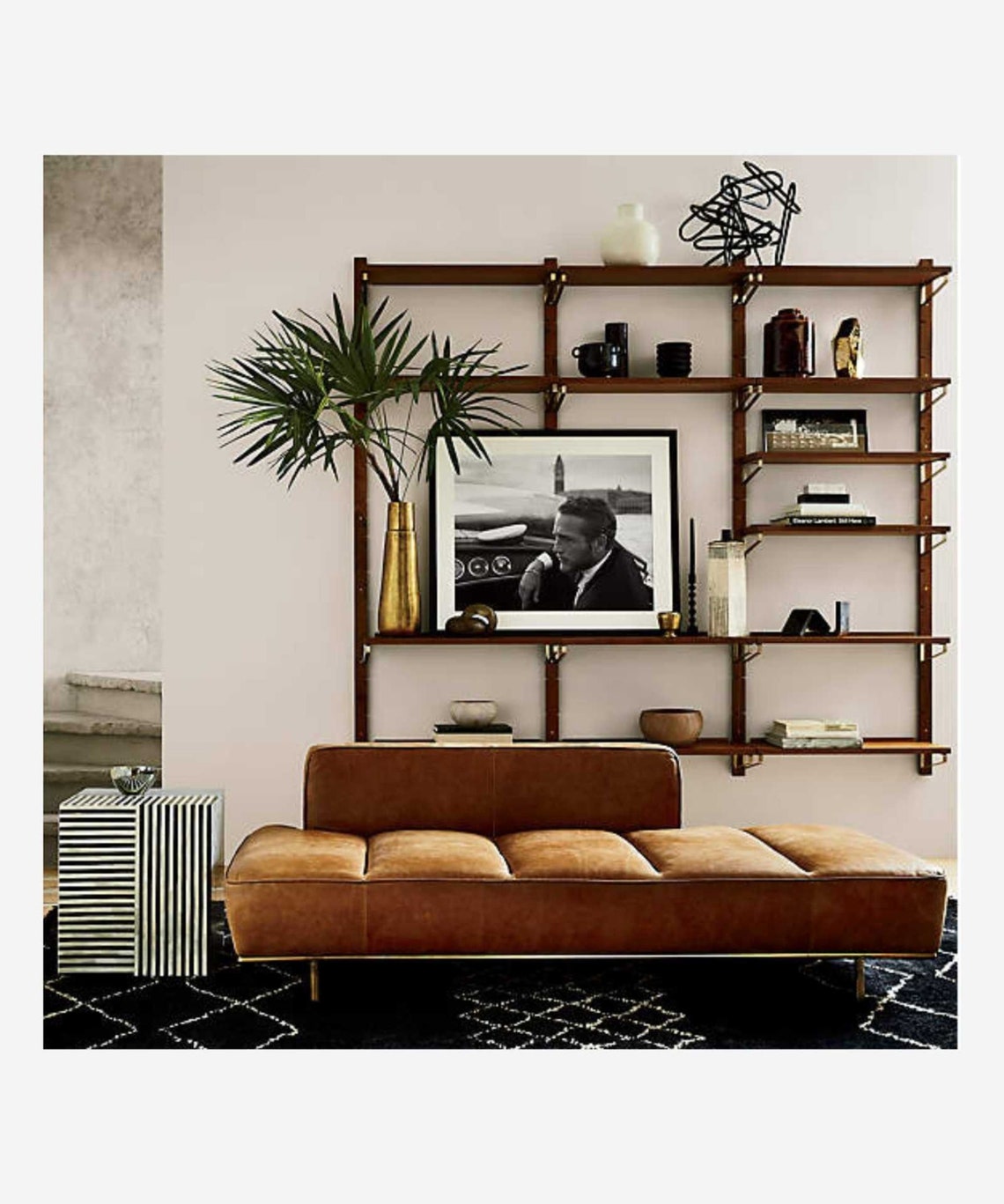 Black & White Bone Inlay Strip Design Canter Table End Table Bedside ...