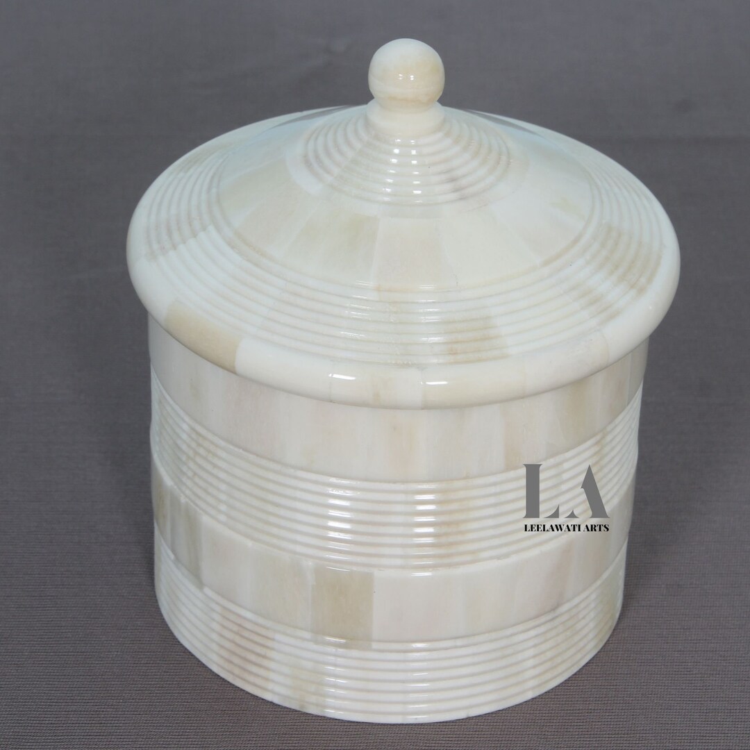 Home Decorative Bone Carving Design Round Shape Storage Box - Etsy