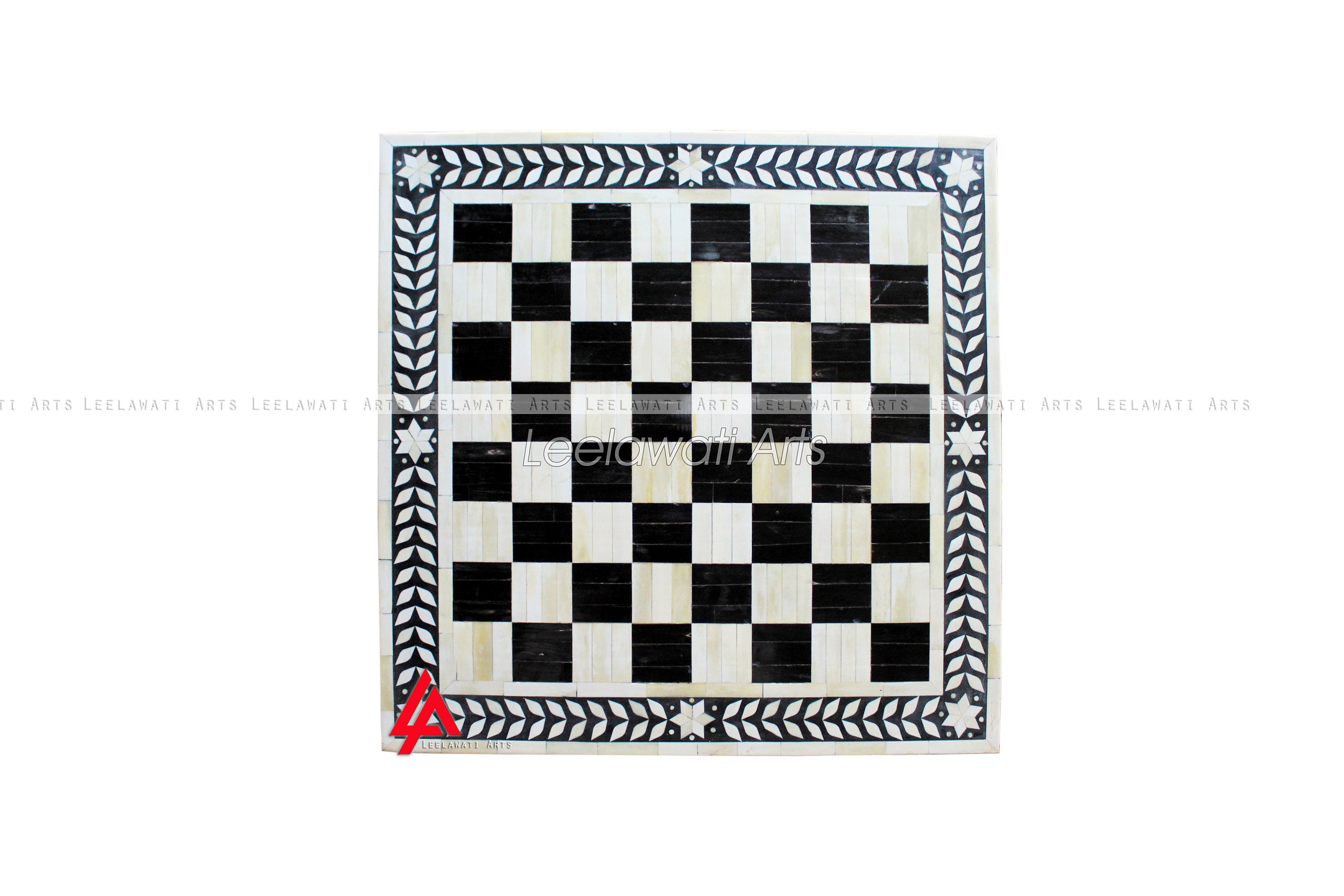 Chess Bord Bone Inlay and Horn Antique Style Chess Game Top - Etsy