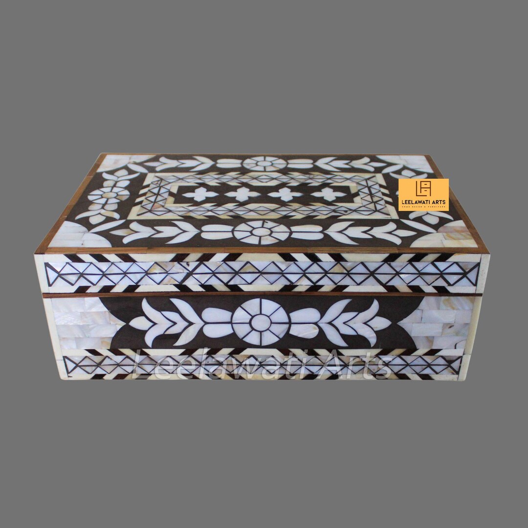 Home Decor MOP Inlay Wood Box Floral Design Box - Etsy