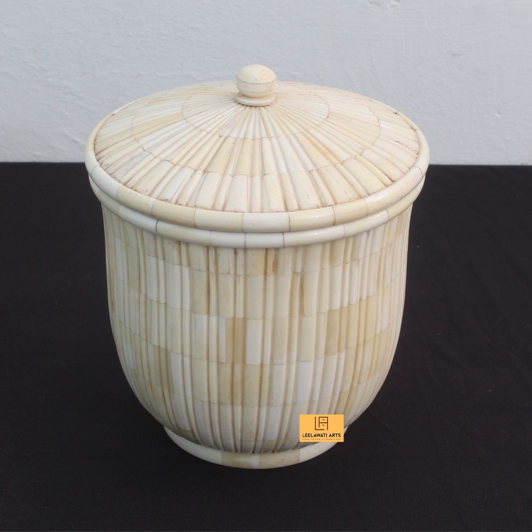 Home Decorative Bone Inlay Round Shape Unique Carving Storage Box - Etsy
