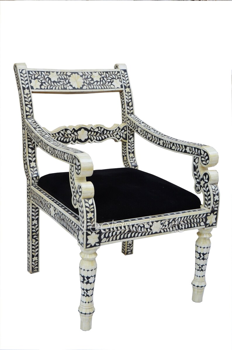 Bone Inlay Chair Home Décor Dining Chair Living Room Antique Chair Wood ...