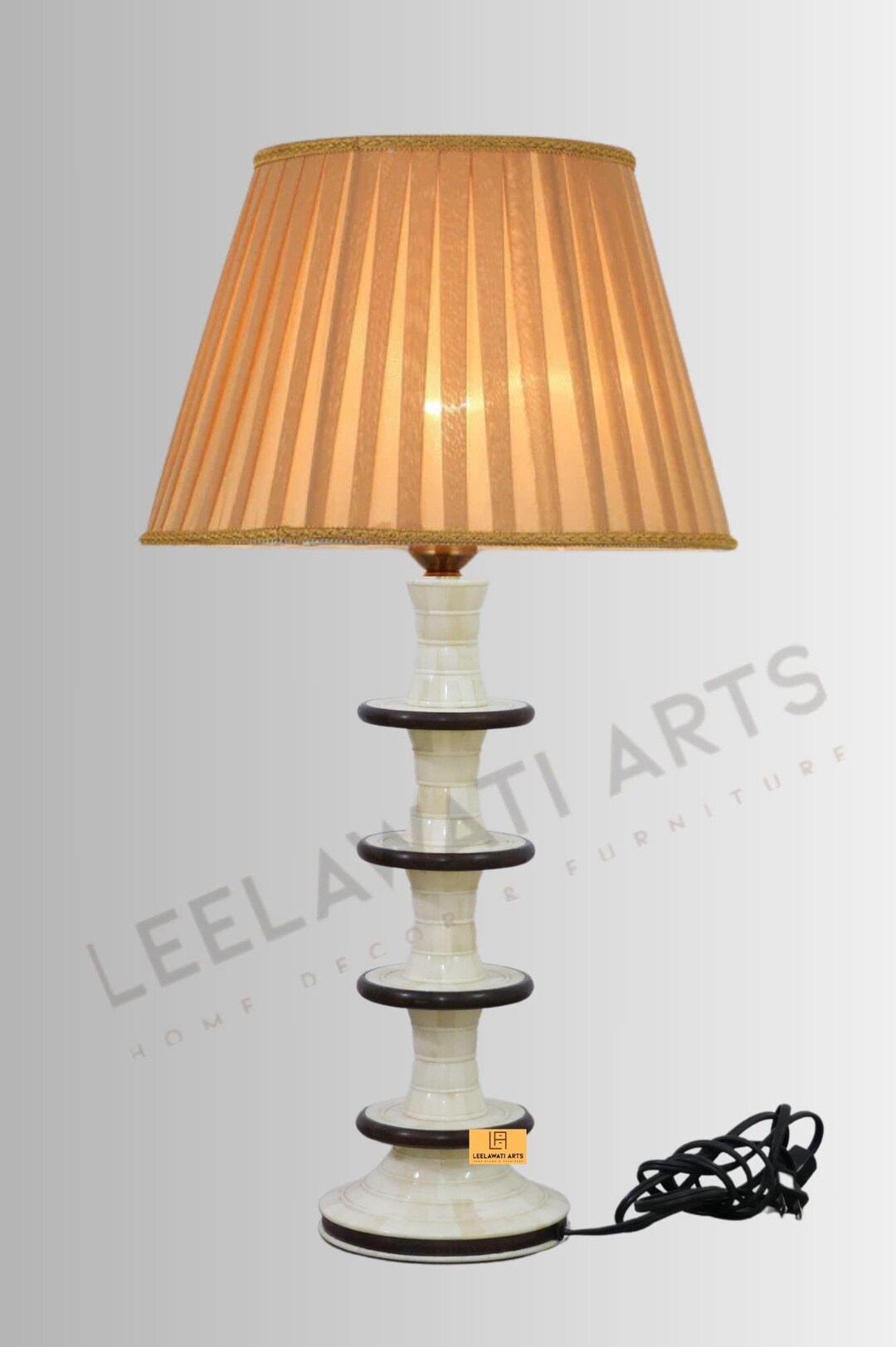 Handmade Bone Inlay Table Lamp: Home Decor Accent Lamp - Etsy