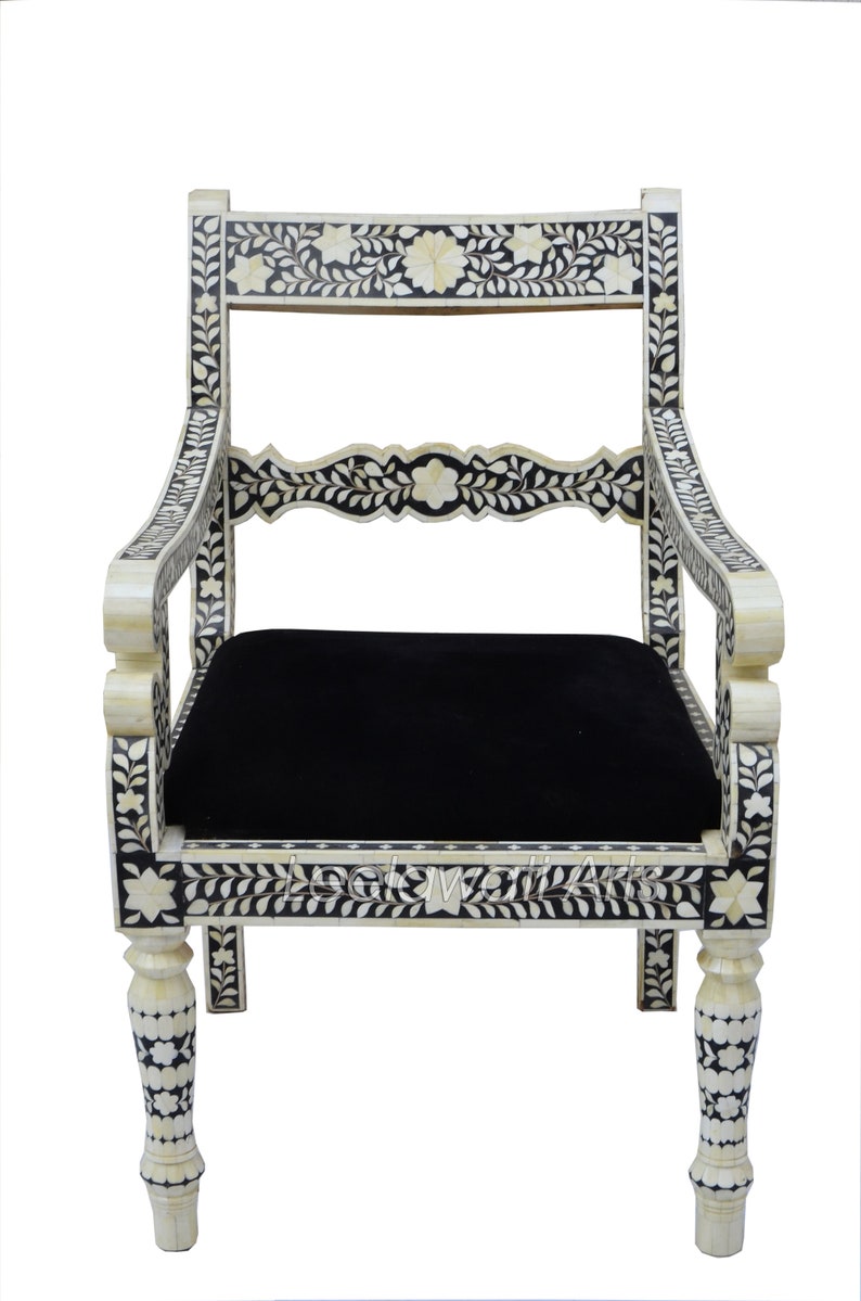 Bone Inlay Chair Home Décor Dining Chair Living Room Antique Chair Wood ...