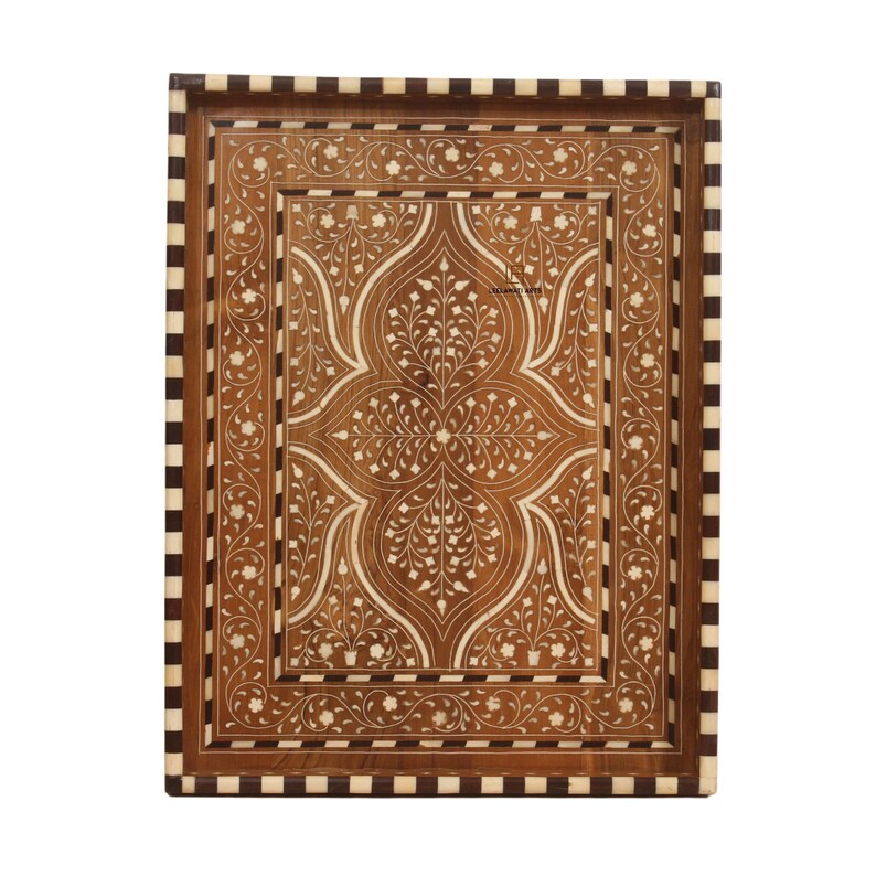 Home Decorative Wood Bone Inlay Serving Tray Wood Inlaid Design ...