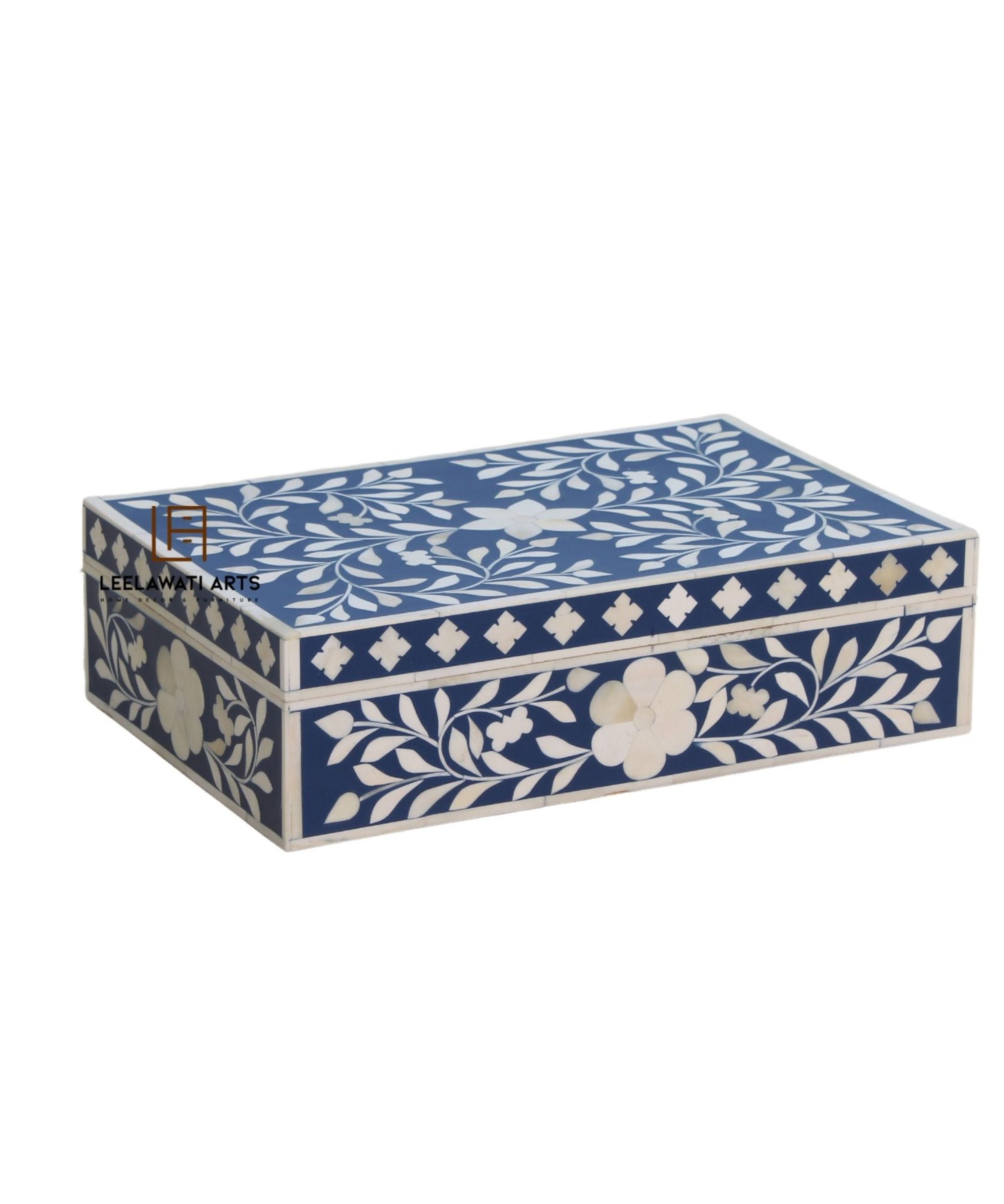 Classic Home Decorative Bone Inlay Flower Design Box / Jeweler Storage ...