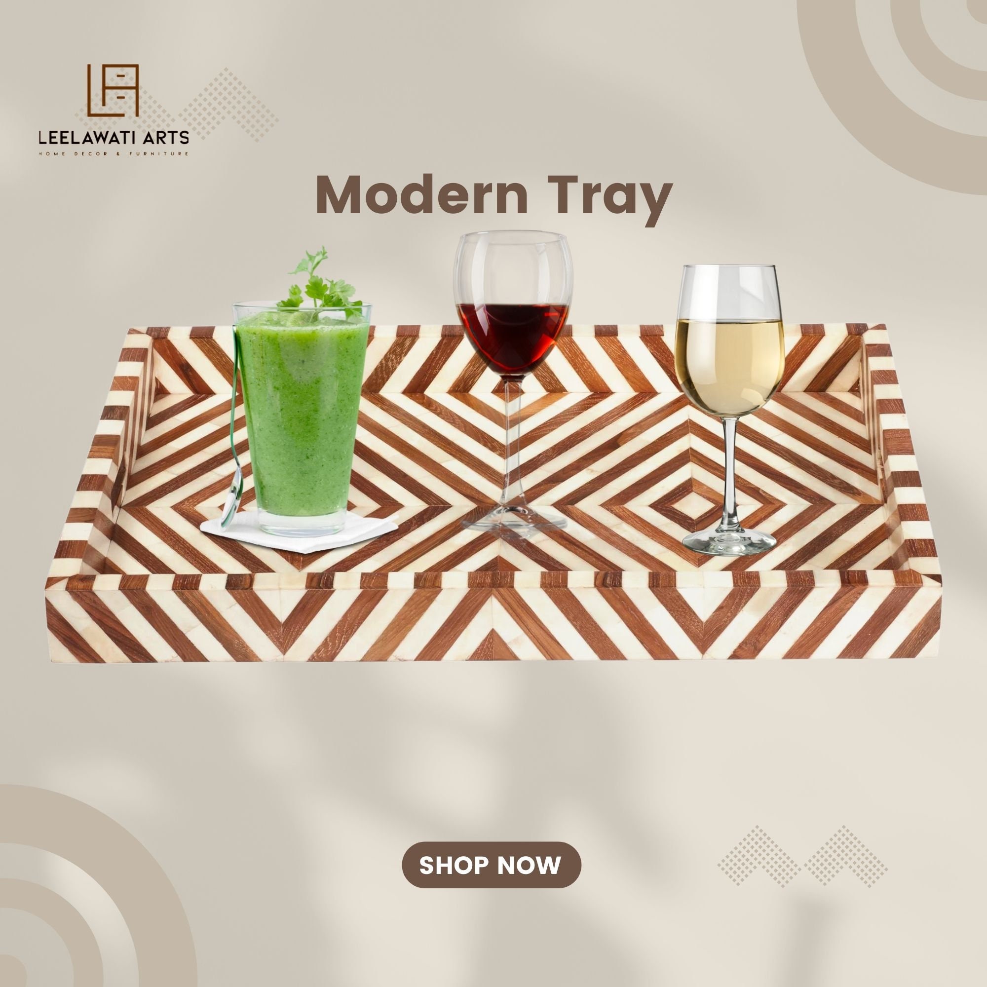 Home Décor Wood Bone Inlay Serving Tray - Etsy