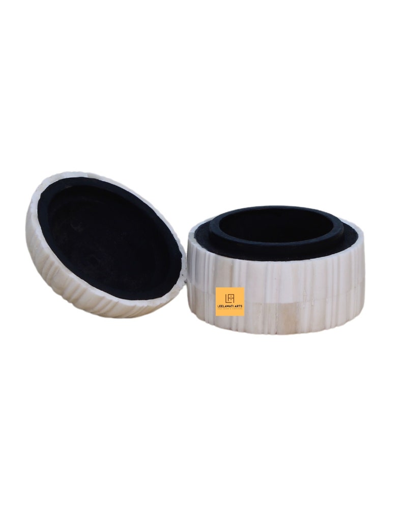 White Color Home Decorative Carving Design Round Shape Storage Box - Etsy
