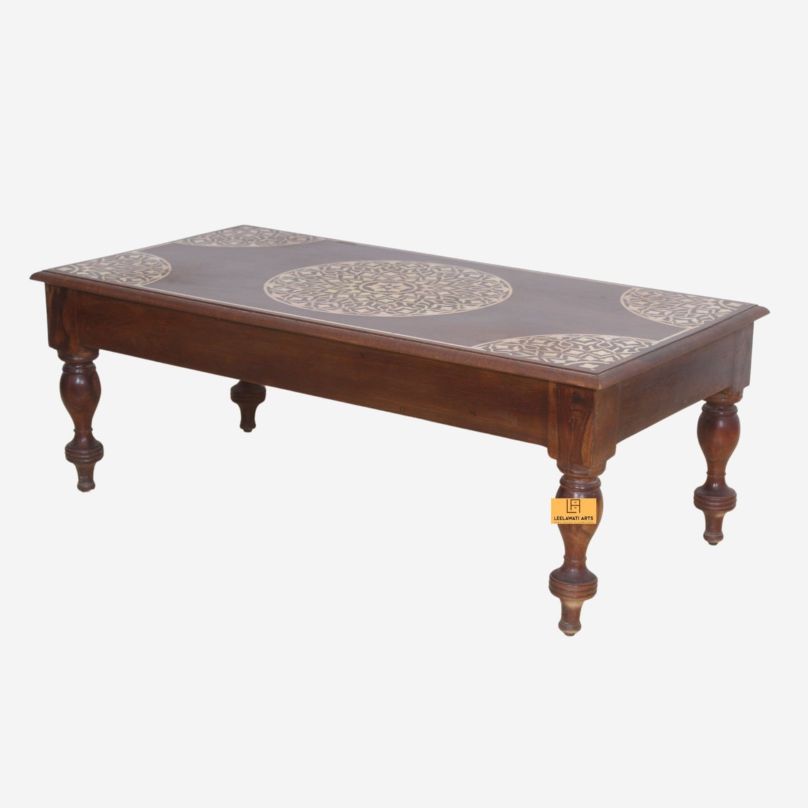 Wood Inlaid Table Wood MOP Inlay Table Antique Canter Table Living Room ...