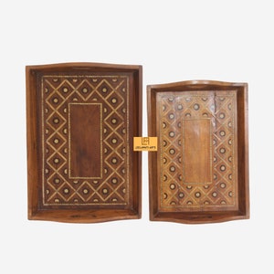 Wood Bone Inlay Tray | Home Décor Serving Tray | Kitchen Tray Dining ...