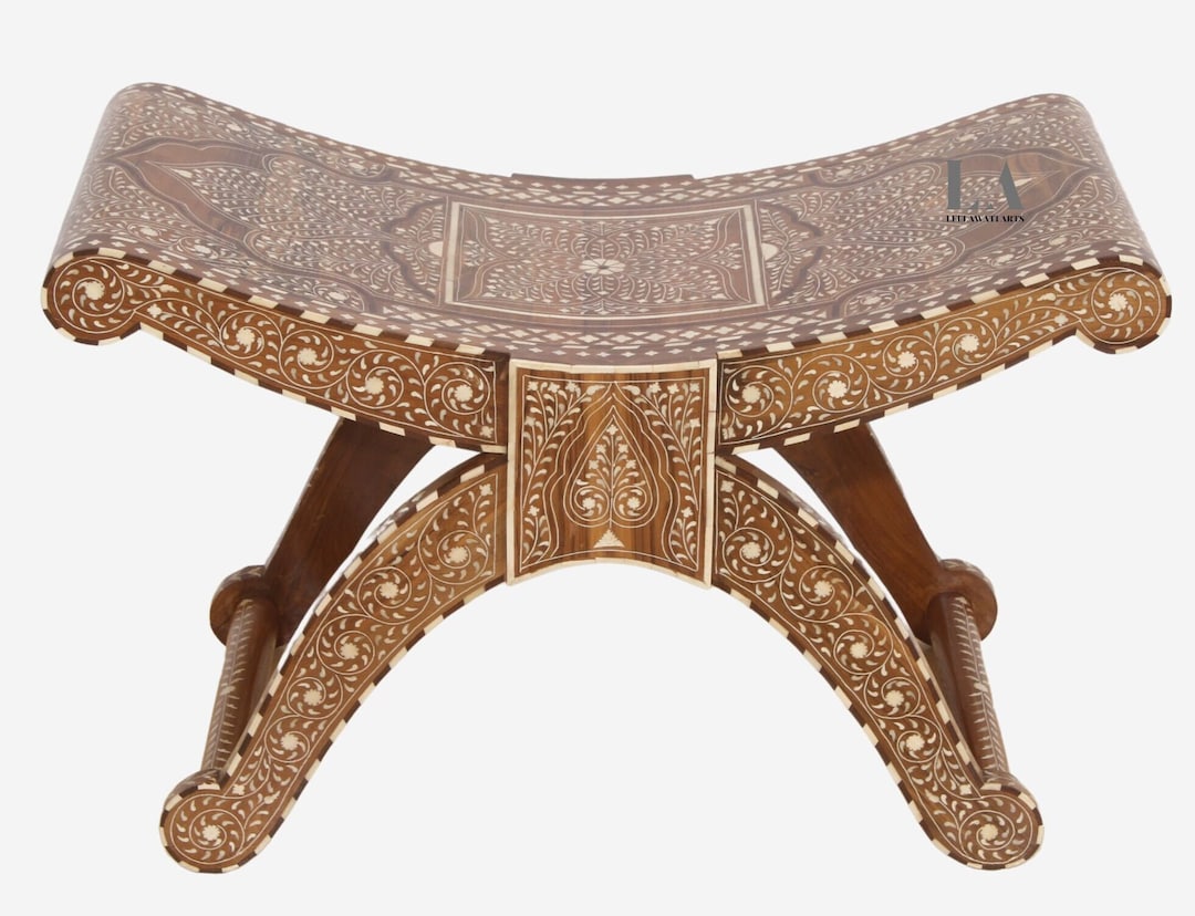 Leelawati Arts : Wood Bone Inlay Roman Chair | Home Living Room Décor ...