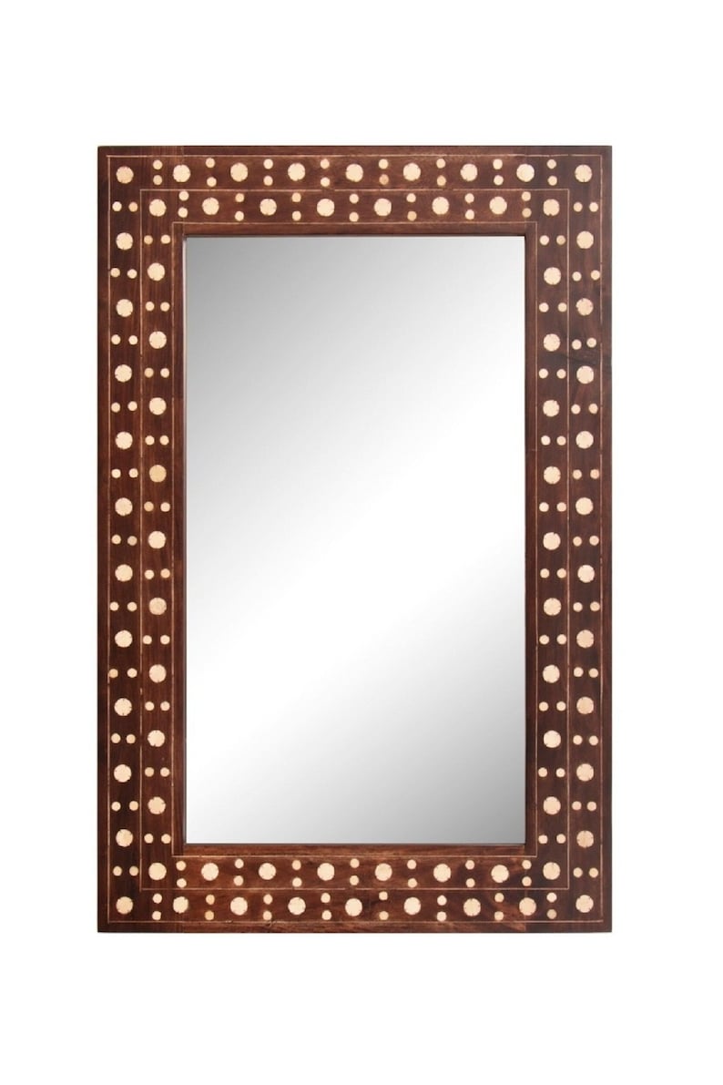 Luxury Home Décor Wood Bone Inlay Mirror Frame Bone Inlay Mirror Framed ...