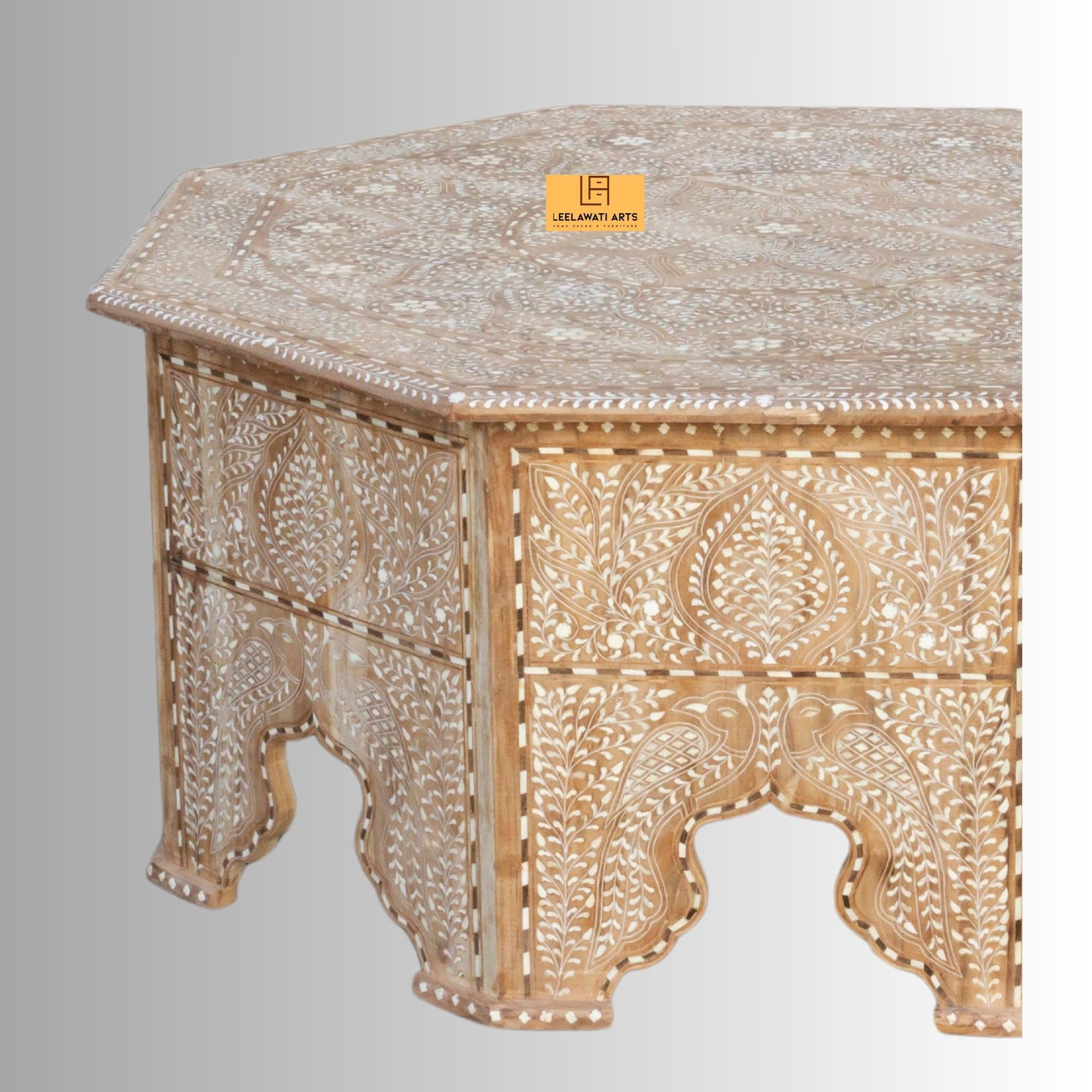 Indian Luxury Bone Inlay Coffee Table Wood Inlaid Coffee Table - Etsy