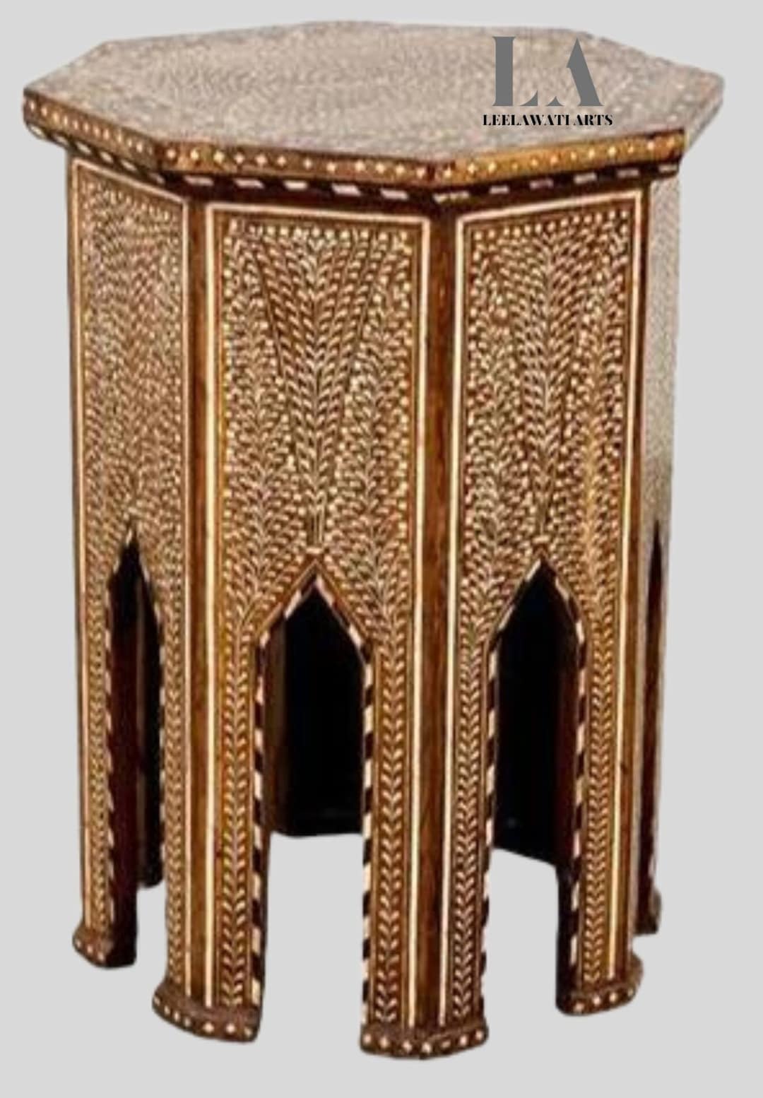 Luxury Wood Bone Inlay Bedside Table | Night Stand Table | Wood Bone ...