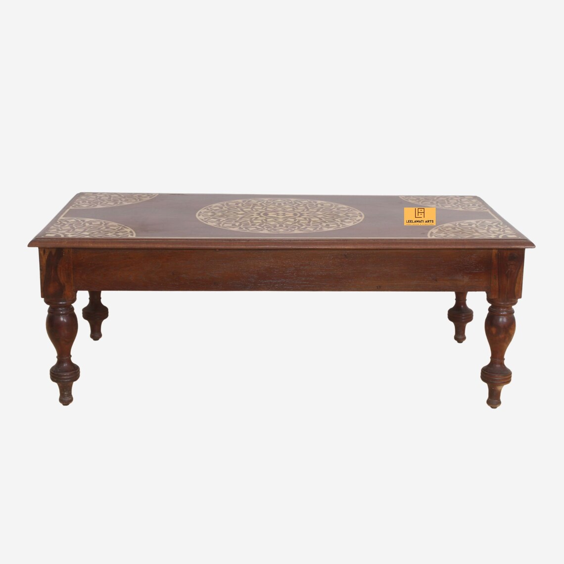 Wood Inlaid Table Wood MOP Inlay Table Antique Canter Table Living Room ...