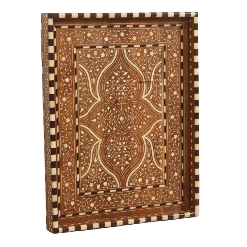 Home Decorative Wood Bone Inlay Serving Tray Wood Inlaid Design ...