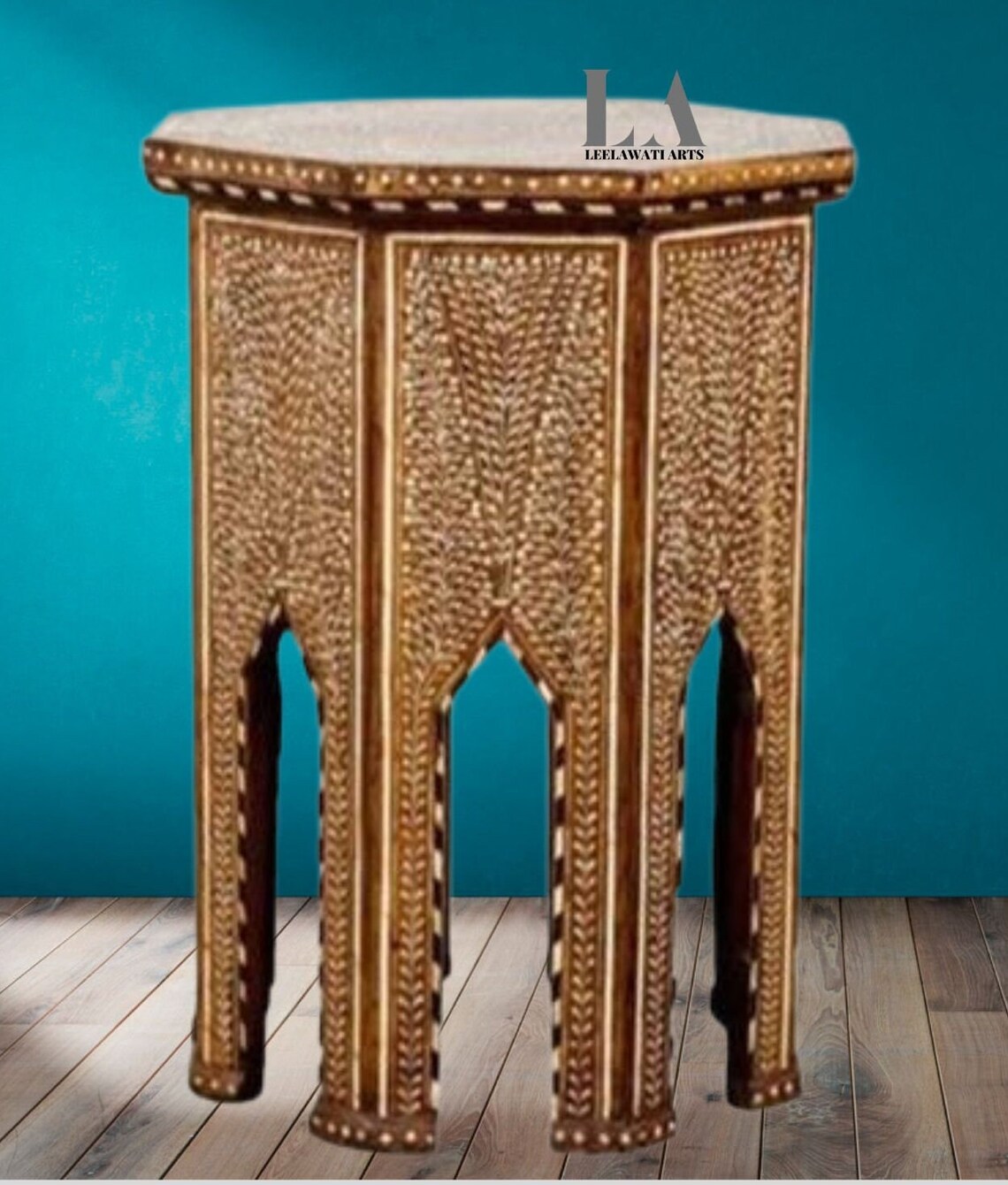 Luxury Wood Bone Inlay Bedside Table Night Stand Table Wood Bone Inlaid ...